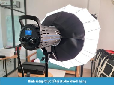 Bộ đèn Studio Led ET-300S công suất 300W chỉnh màu (2700-6500K) kèm Softbox cầu 65cm - photoZone